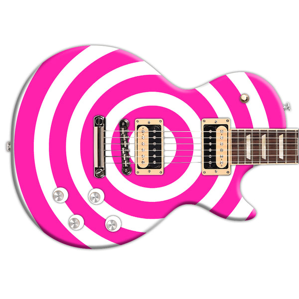 Pink & White Bullseye Guitar Wrap – Rockskins